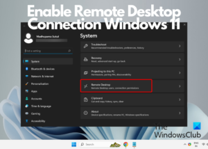 How to enable Remote Desktop Connection in Windows 11