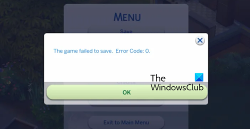 Fix The Sims 4 game failed to save error on PC