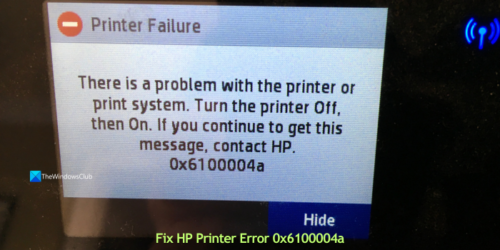 HP Printer Error 0x6100004a