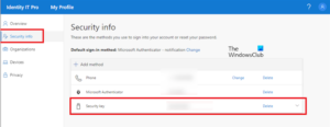 How to remove Security Key in Windows 11