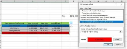 How to set up Conditional Formatting in Excel for Dates