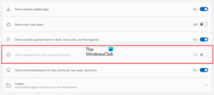How to Turn off Website Recommendations in Windows 11