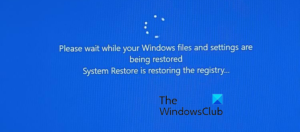 Stuck on System Restore is restoring the registry