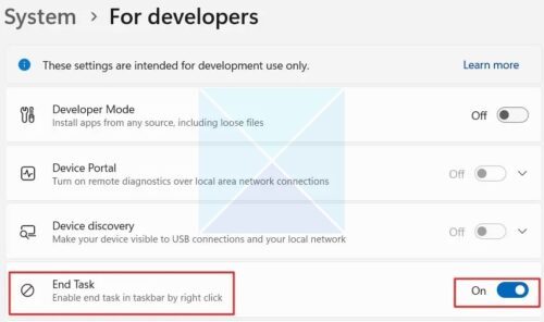 How to add End Task to Taskbar Right-click Menu in Windows 11