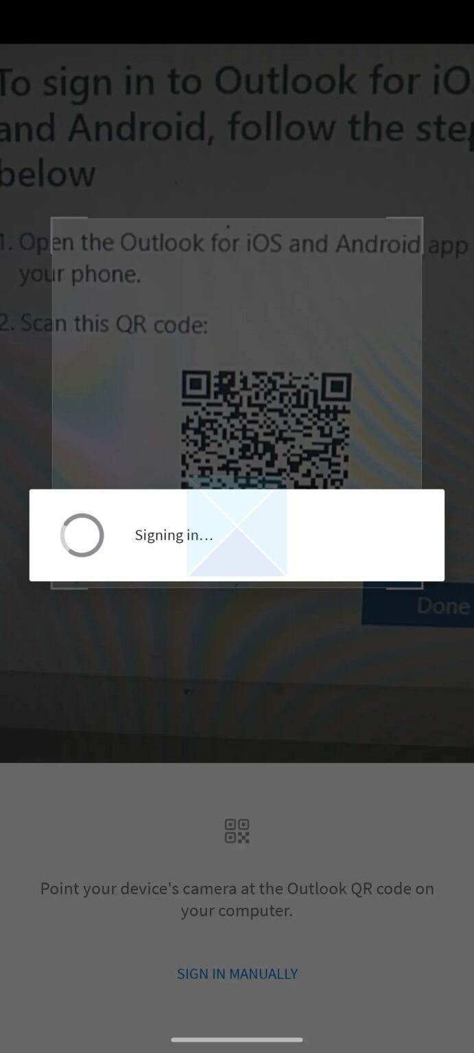 How to sign in to Outlook with QR code