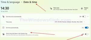 How to make only Time visible in Windows Taskbar