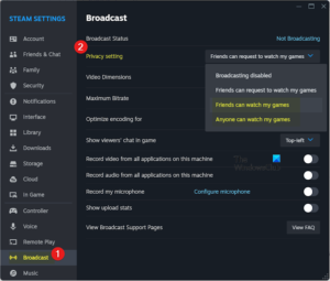 Fix FAILED TO LOAD THIS BROADCAST error on Steam