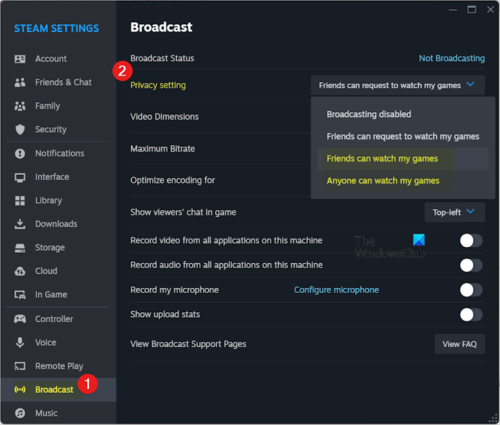 Fix FAILED TO LOAD THIS BROADCAST error on Steam