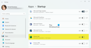 How to Turn off Phone Link feature in Windows 11