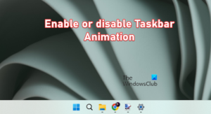 Enable or Disable Taskbar Animation in Windows 11/10