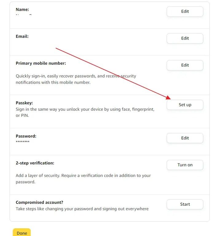 How to Enable and Set up Passkey for Amazon account