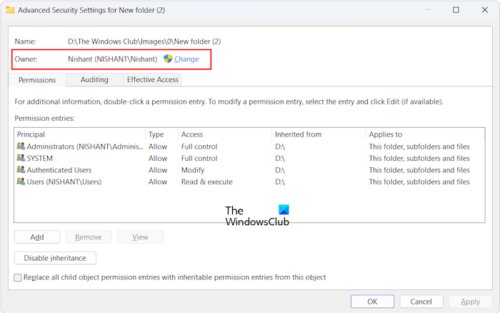 An error occurred while applying security information [Fix]