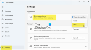 Task Manager Dark Mode not working in Windows 11
