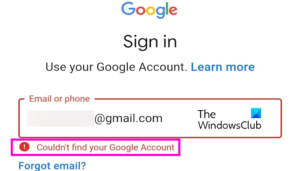 Couldn't find your Google Account [Fix]