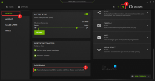 Driver download failed in GeForce Experience