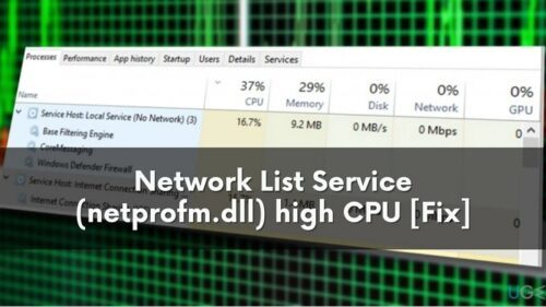 Network List Service (netprofm.dll) high CPU [Fix]