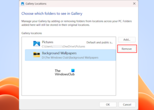 Add or remove a folder in Gallery in File Explorer of Windows 11