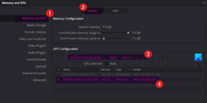 GPU failed to perform image processing with Error DaVinci Resolve
