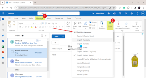 How to Dictate your Emails in Outlook?