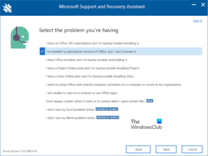 Couldn't verify your Office 365 subscription