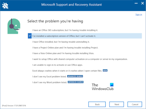 Couldn't verify your Office 365 subscription