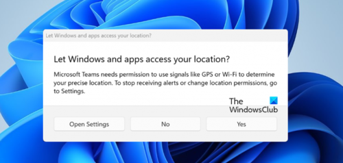 Disable or Enable Notify when apps request location in Windows 11