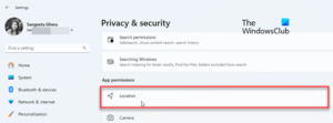Disable or Enable Notify when apps request location in Windows 11