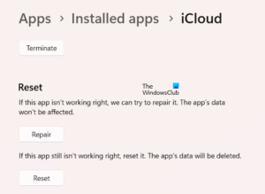 Your iCloud account settings are out of date error in Windows