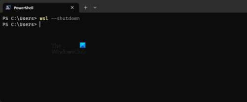 The Windows Subsystem for Linux instance has terminated