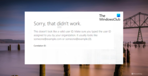 This doesn't look like a valid user ID when signing into Microsoft 365