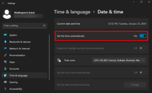 How to set Time automatically in Windows 11/10