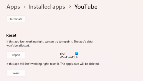 How to fix a crashing YouTube app in your PC?