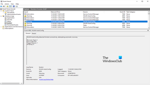 WLAN Autoconfig detected limited connectivity, attempting automatic ...