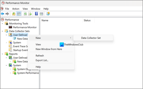 Performance Monitor is stuck at collecting data for 60 seconds