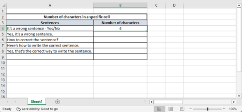 How to count characters in Excel