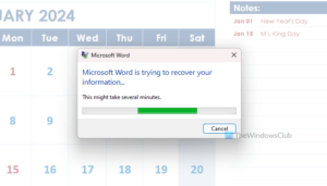 Microsoft Word is trying to recover your information [Fix]