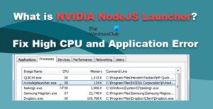 NVIDIA NodeJS Launcher High CPU usage and Application Error