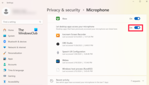 Webex Microphone is not working on Windows 11/10