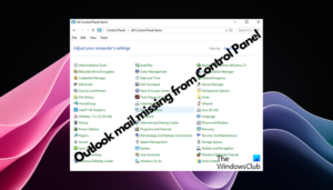 Outlook mail missing from Control Panel in Windows 11