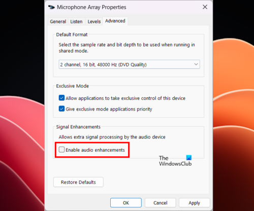 Clicking sound or popping noise from microphone on PC