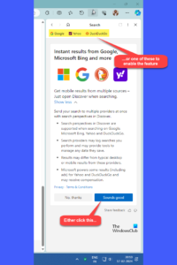 How to use multiple Search Engines at same time in Edge