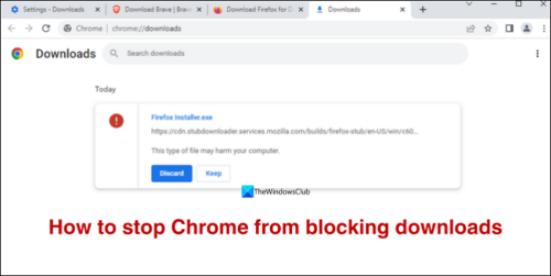 How to stop Chrome from blocking downloads in Windows 11