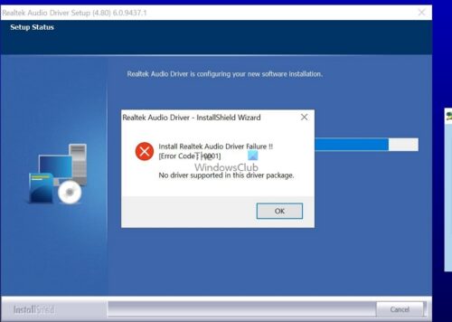 Install Realtek Audio Driver Failure error code No driver supported in ...