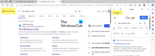 How to use multiple Search Engines at same time in Edge