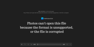 Photos can't open this file because the format is unsupported or the ...