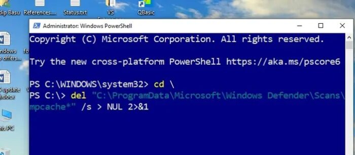 Windows Security Protection History not showing or missing