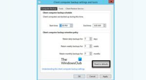 How to reset Windows Backup to Default in Windows 11/10