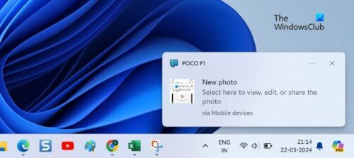 How to enable Snipping Tool to show recent Android screenshots
