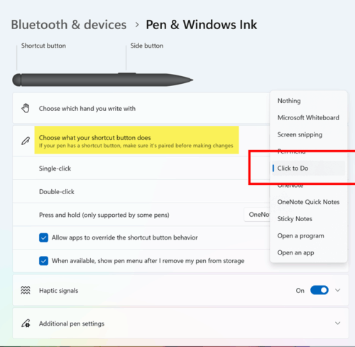 Configure Pen and Ink Workspace Settings in Windows 11