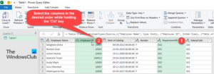How to reorder multiple columns in Power Query with Drag & Drop